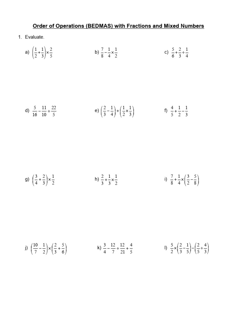 Bedmasfraction | PDF
