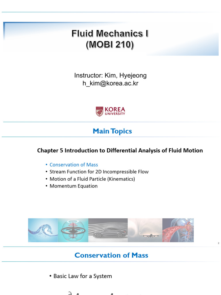 Lecture 17_[Ch.5] Conservation of Mass 2 | PDF | Fluid Dynamics | Fluid ...