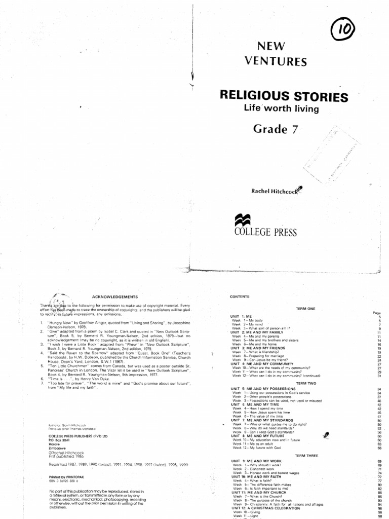 Grade 7 Ventures Religious Stories | PDF