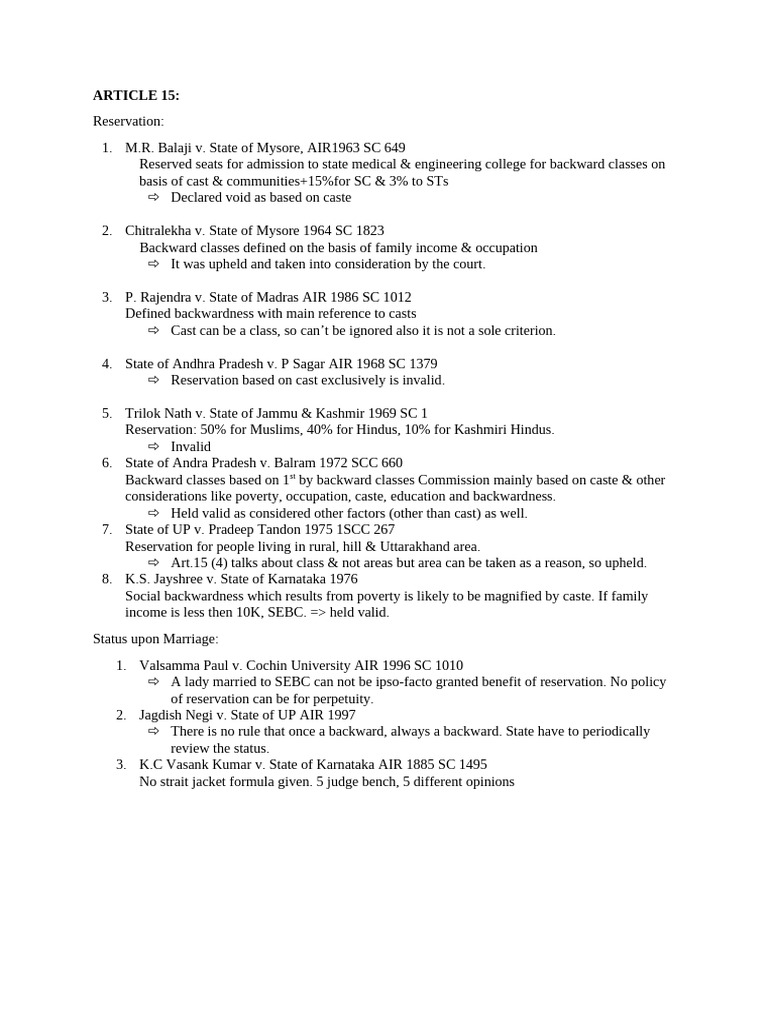 Constitution of India Case Laws | PDF | Justice | Crime & Violence