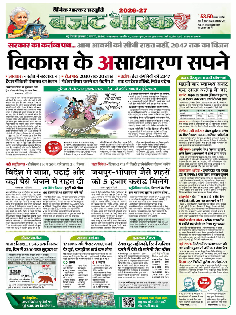 Dainik Bhaskar 02-02-2026 | PDF