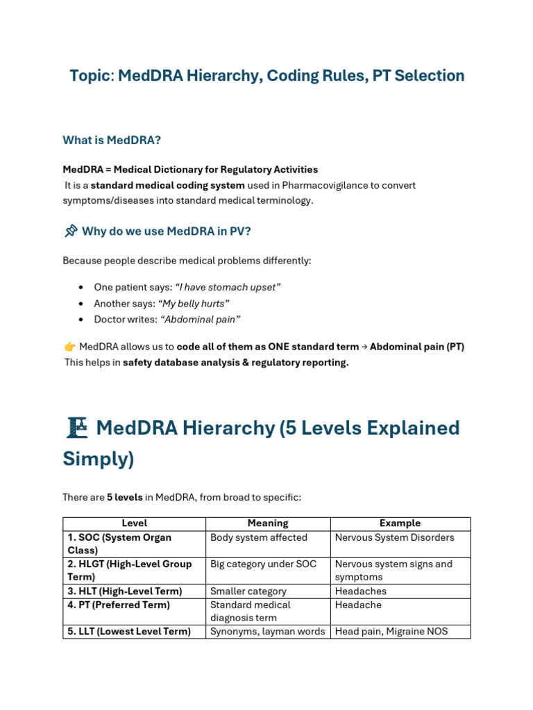MedDRA Hierarchy Rules | PDF