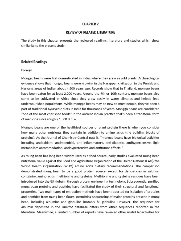 Chapter 2 RRL | PDF | Legume