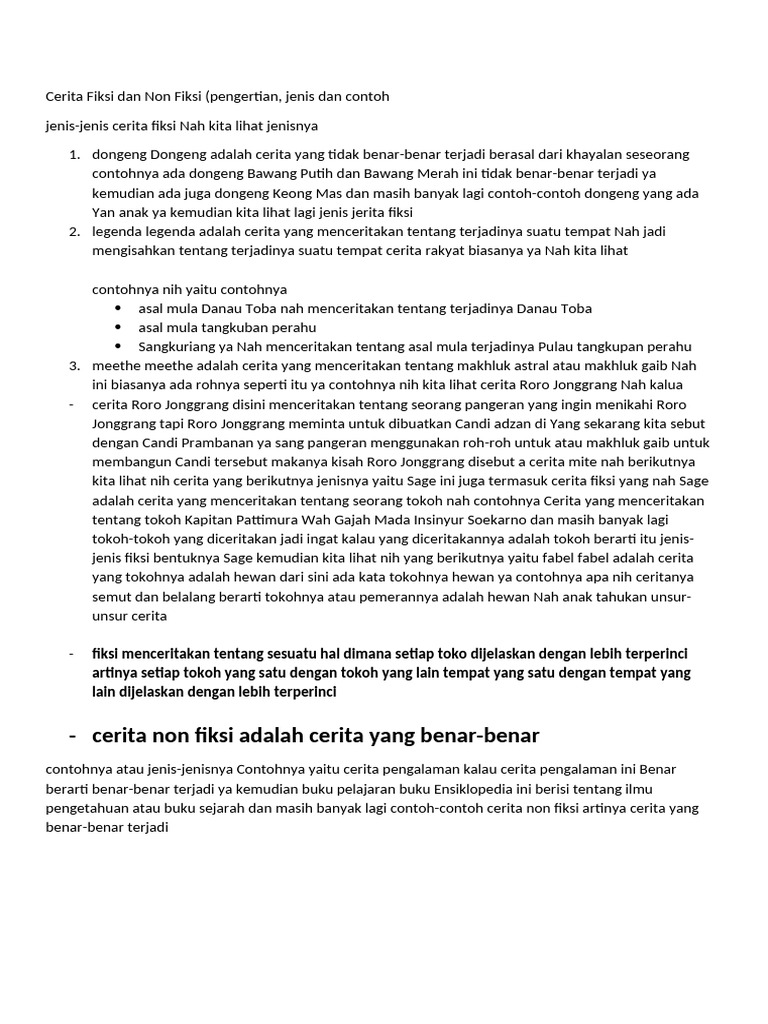 KLS 7 B. INDO Cerita Fiksi Dan Non Fiksi | PDF