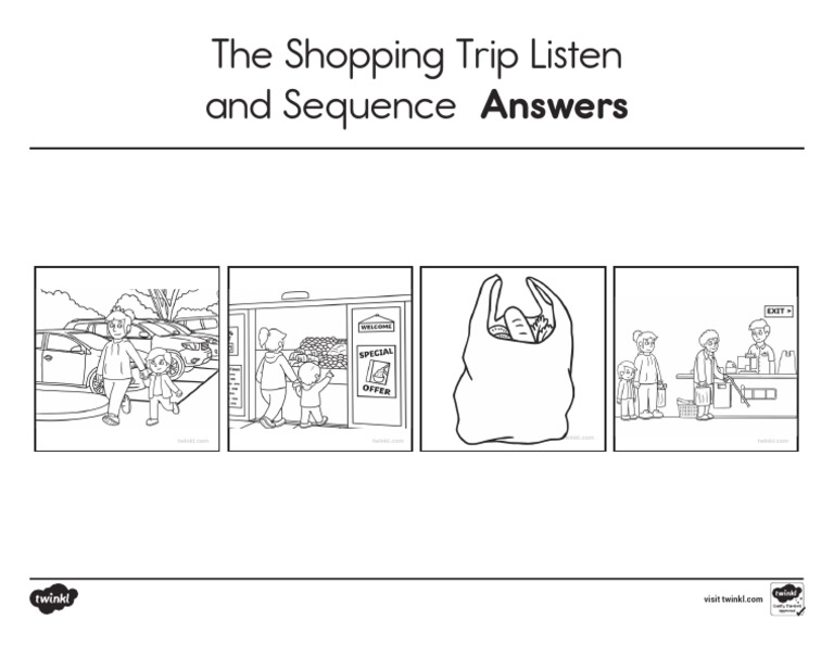 Answer the Shopping Trip Listen and Sequence Activity | PDF