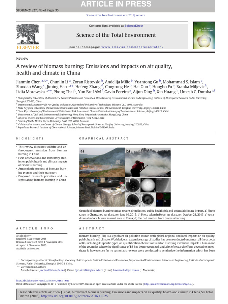 A Review of Biomass Burning Emissions and Impacts | PDF | Air Pollution ...