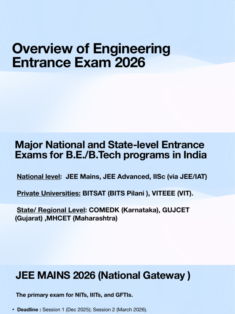 All Engg Exams | PDF | Qualifications | Higher Education