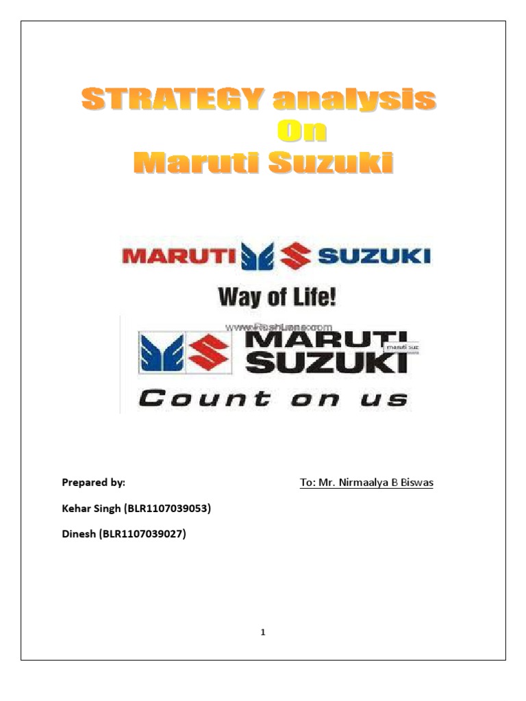 Maruti Suzuki Strategic Analysis | PDF | Strategic Management | Car