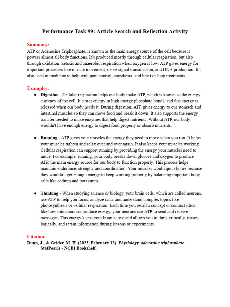 Performance Task #9_ Article Search and Reflection Activity (1) | PDF