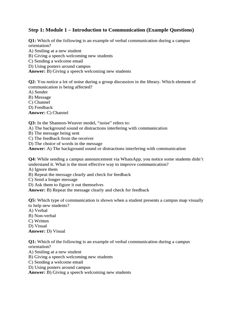 800 Communication Skills(Questions and Answers) | PDF | Communication ...