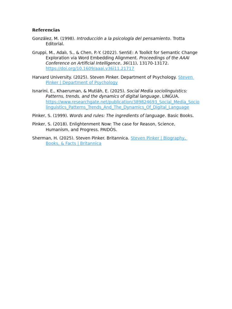 Referencias Pinker | PDF