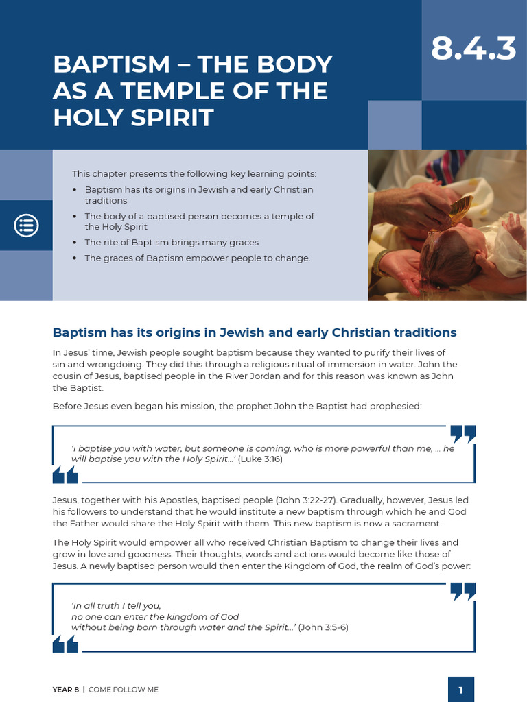 Baptism - The Body As A Temple of The Holy Spirit: Baptism Has Its ...