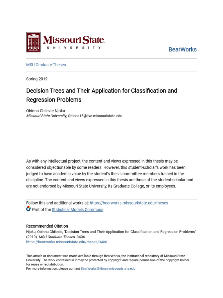 Decision Trees and Their Application For Classification and Regre | PDF ...