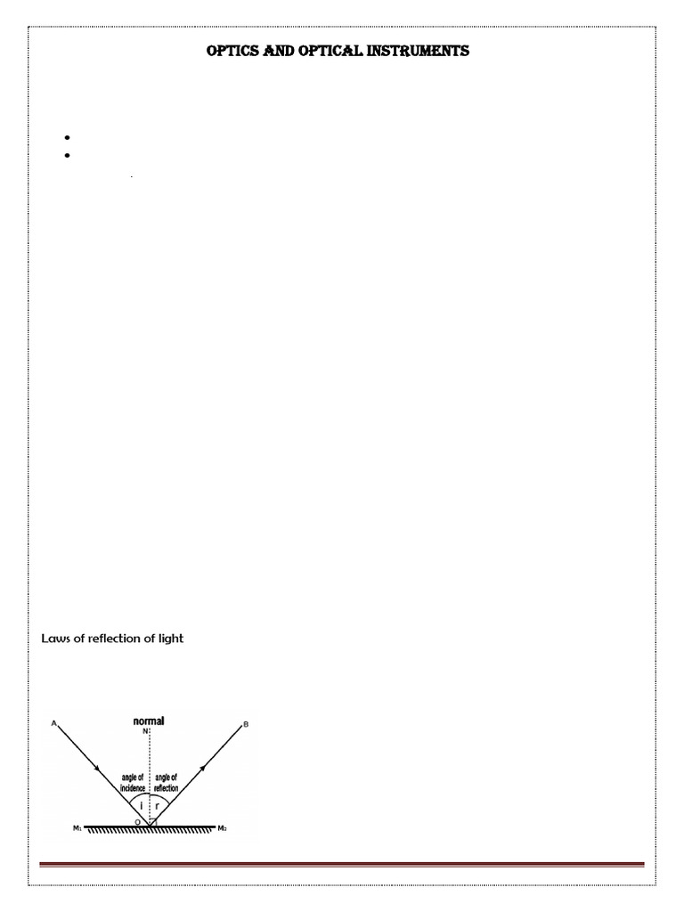 Ray Optics and Optical Instruments Chapter 9 | PDF | Optics | Sphere