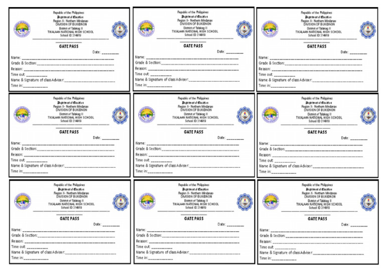 Gate Pass | PDF