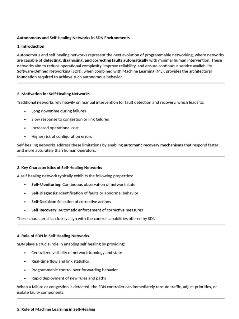 Autonomous and Self Healing Networks | PDF | Machine Learning ...