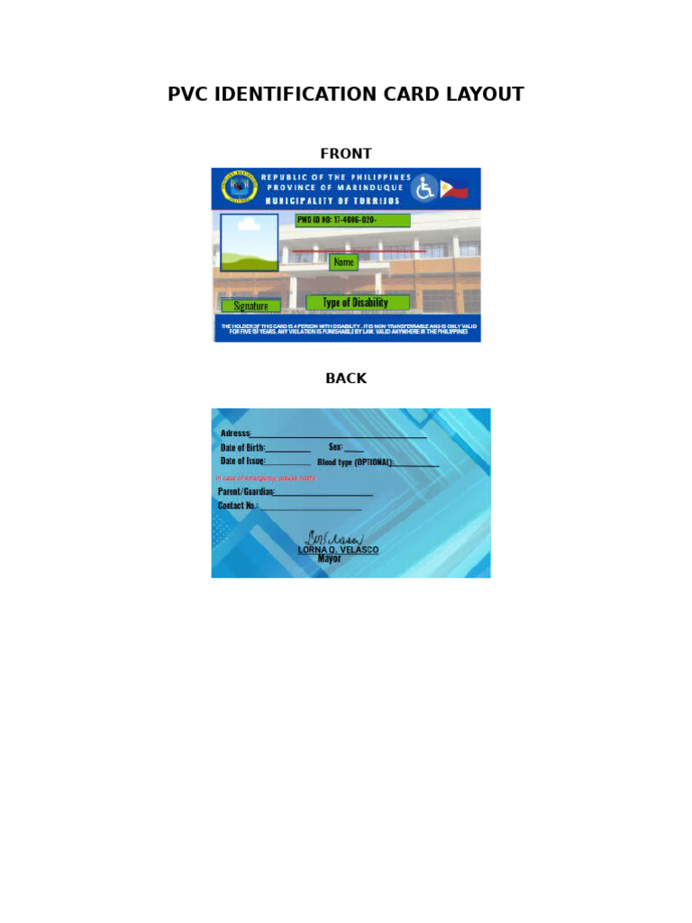 PVC Identification Card Layout | PDF