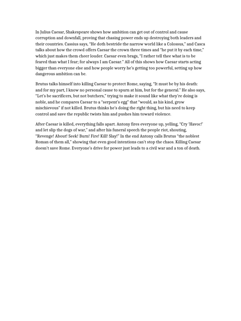 Julius Caesar Essay Edited | PDF