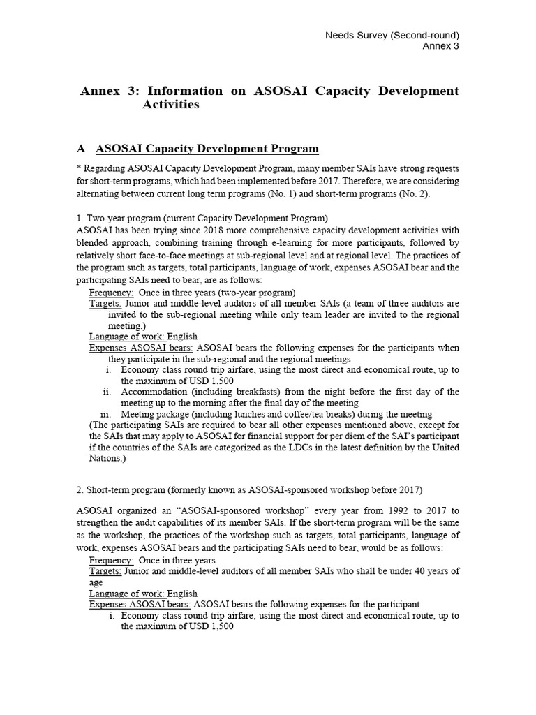 3) Annex3_Information on ASOSAI Capacity Development Activities | PDF