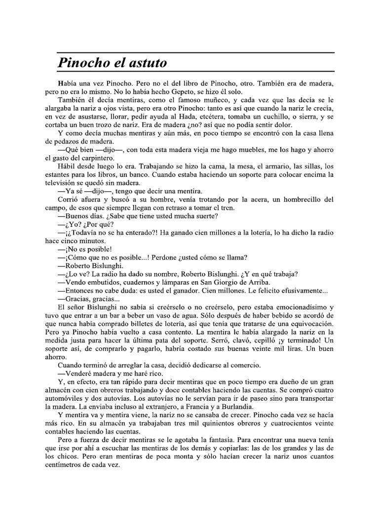 Pinocho El Astuto | PDF