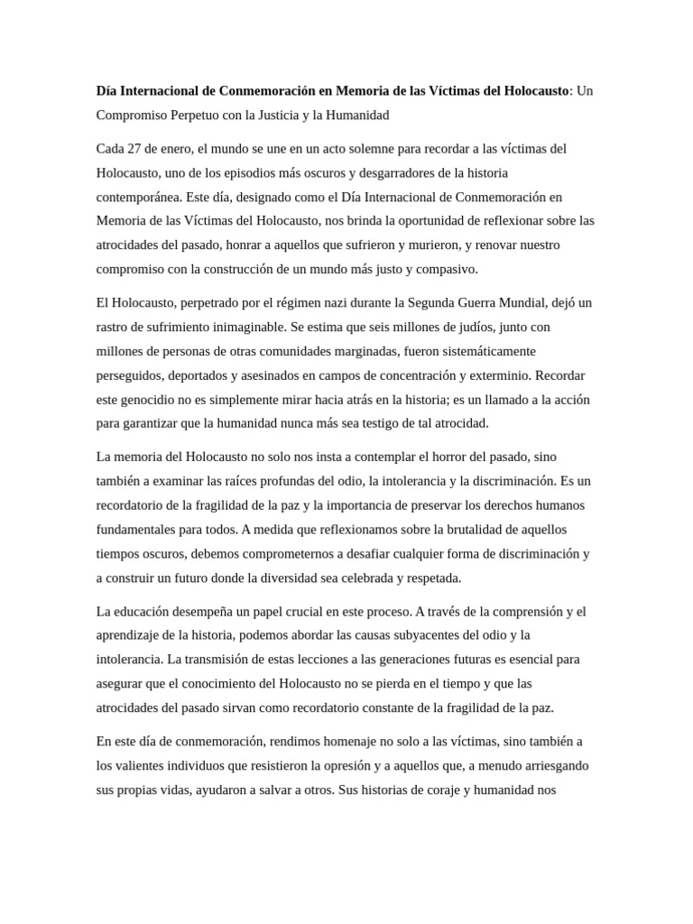 Lectura Holocausto | PDF | El Holocausto