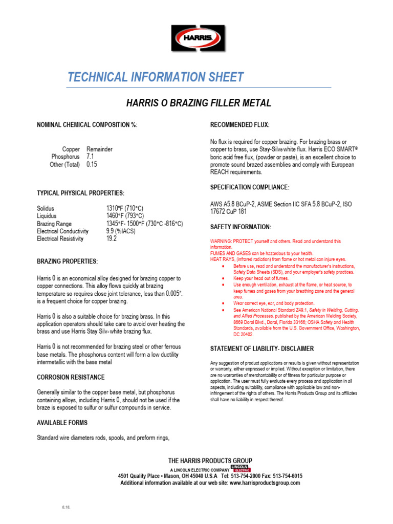 Harris 0 Datasheet | PDF | Materials | Metals