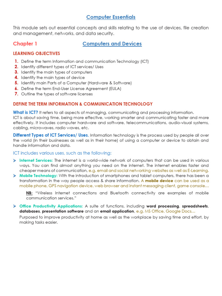 [Chapter 1] Computers and Devices | PDF | Computer Data Storage ...