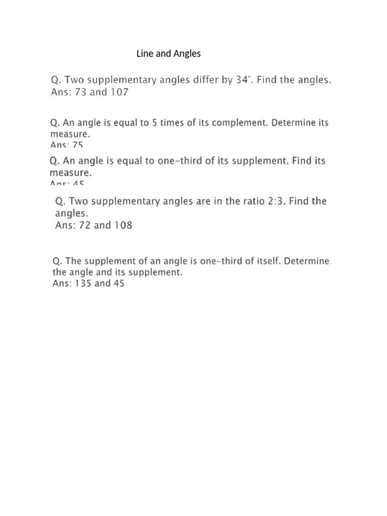 Line and Angles | PDF