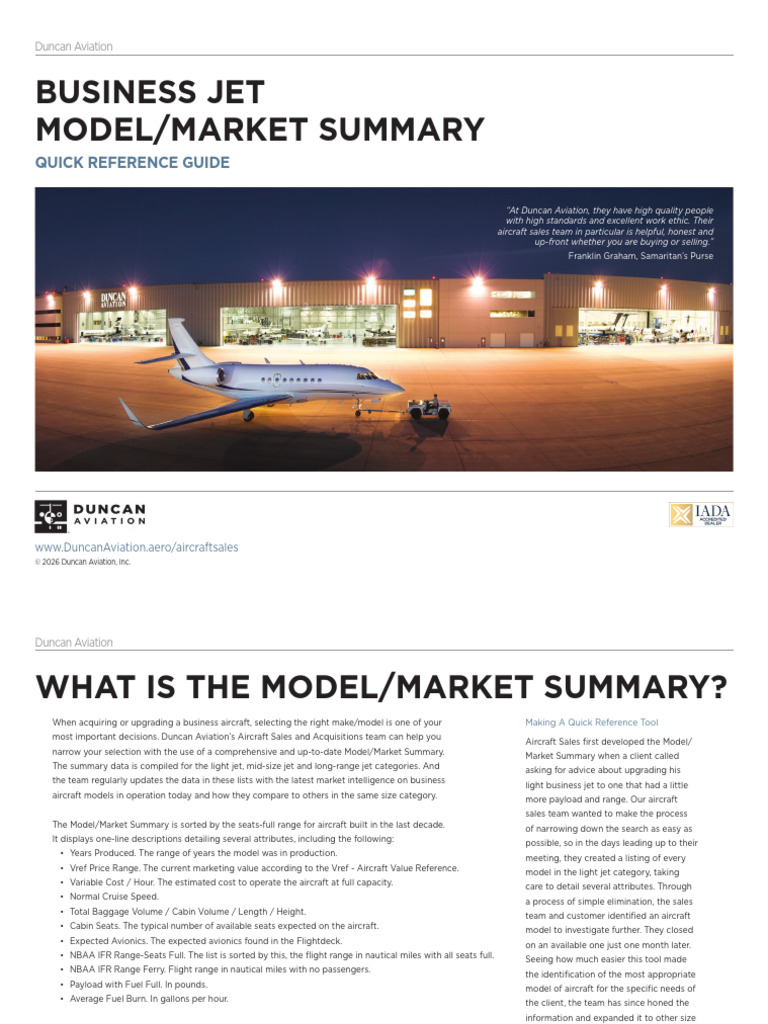 Business Jet Model Market Summary | PDF | Aviation | Aircraft