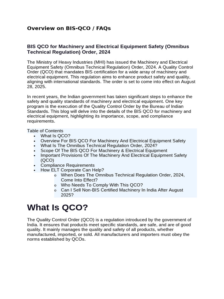 Overview on BIS | PDF | Regulatory Compliance | Safety