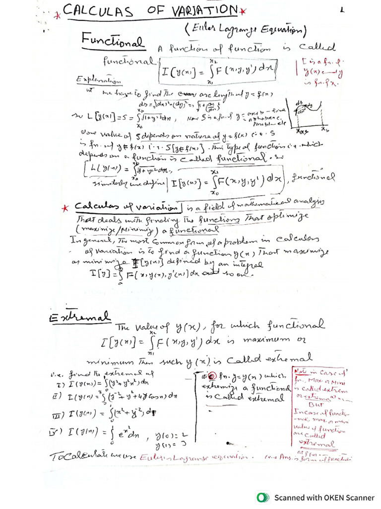 Calculus of Variation | PDF