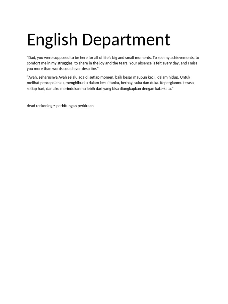English for Department | PDF | Subject (Grammar) | Verb