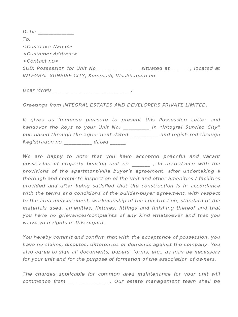 606019215 Handover Letter Format | PDF