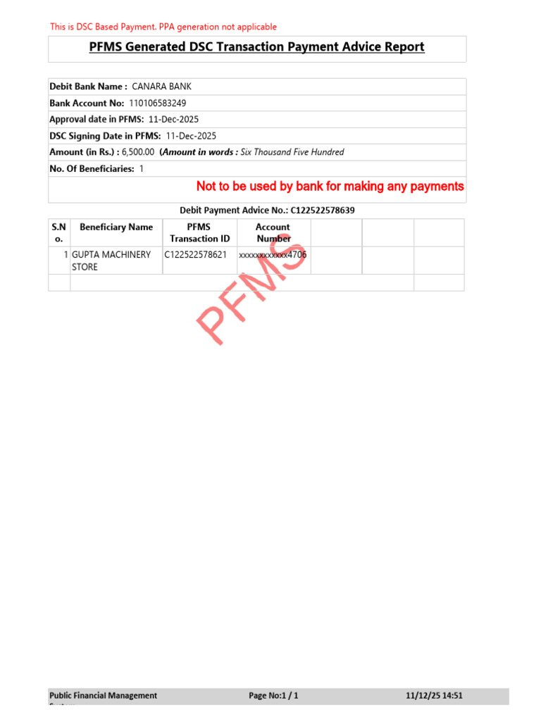Print Payment Advice | PDF