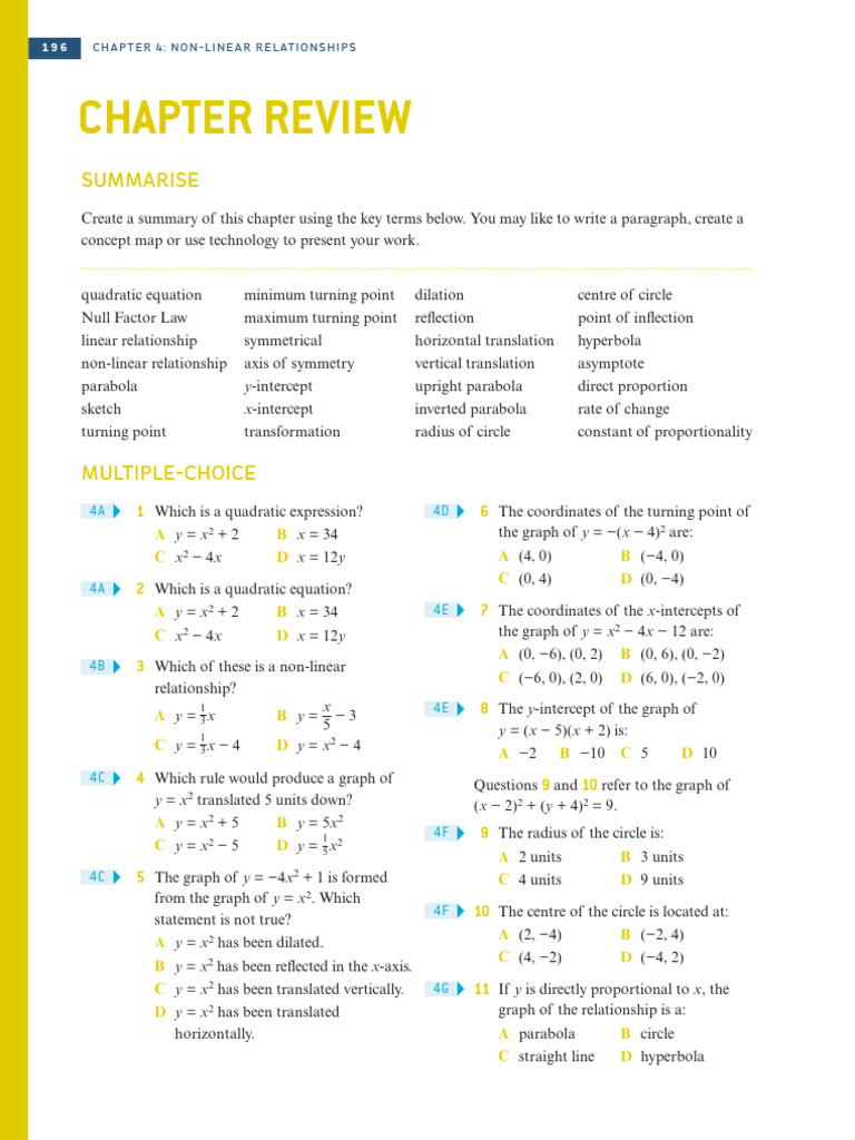 CH6 Non-Linear Graphs | PDF | Quadratic Equation | Euclidean Geometry