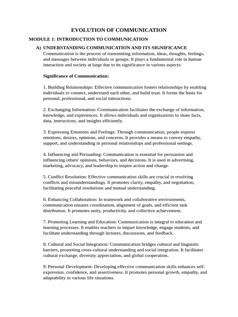 Module 1 - Introduction To Communication | PDF | Communication ...