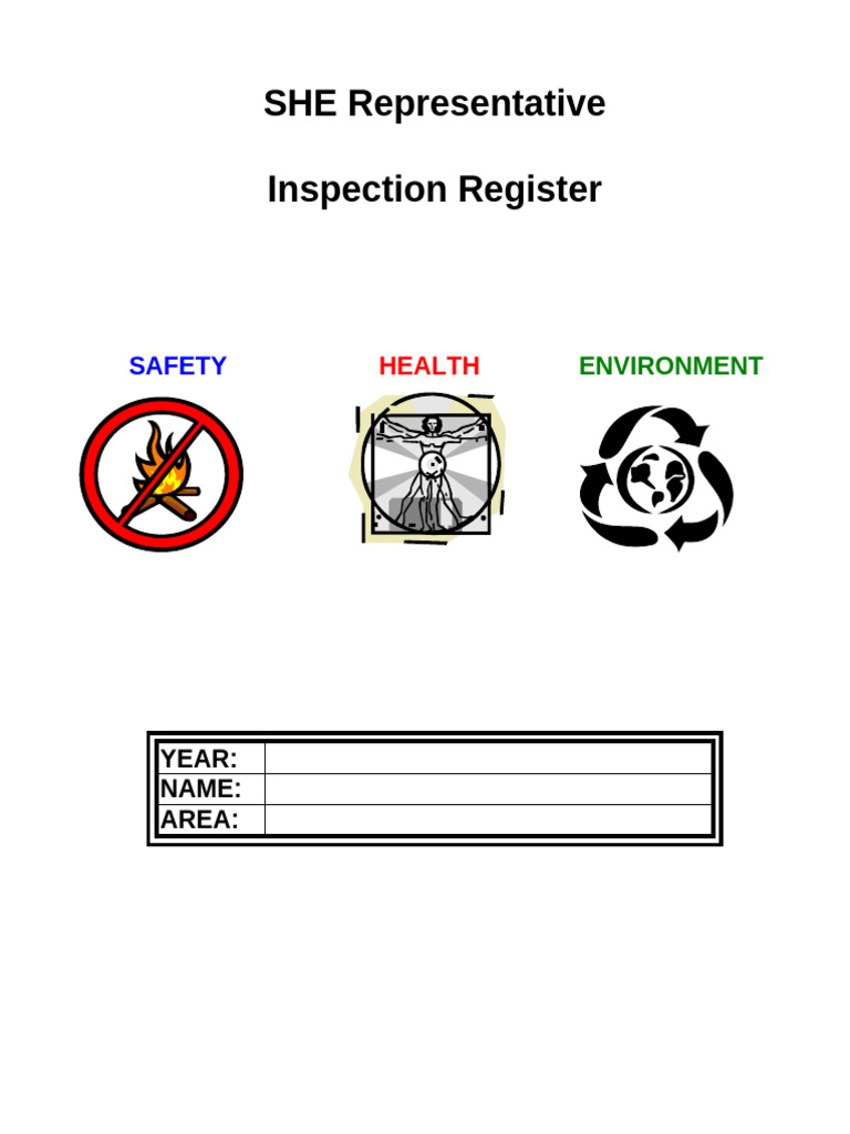 SHE Rep. Check List | PDF | Safety | Occupational Safety And Health