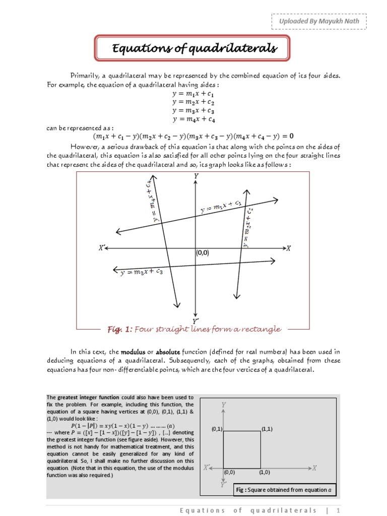 Equations of Quadrilaterals | PDF | Function (Mathematics ...