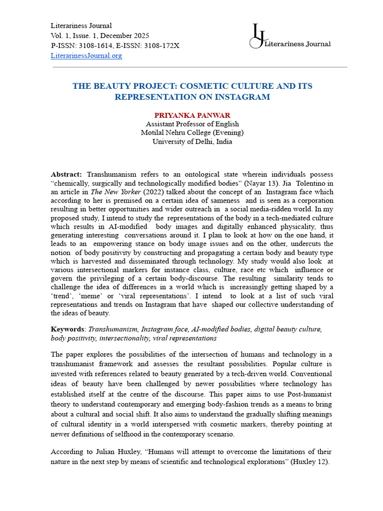 The Beauty Project - Cosmetic Culture and Its Representation On ...