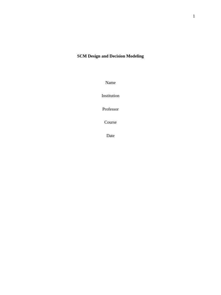 SCM Design and Decision Modeling | PDF | Supply Chain | Innovation