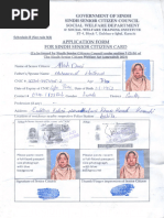 Sindh Senior Citizen Card Application Form | PDF | Authentication ...