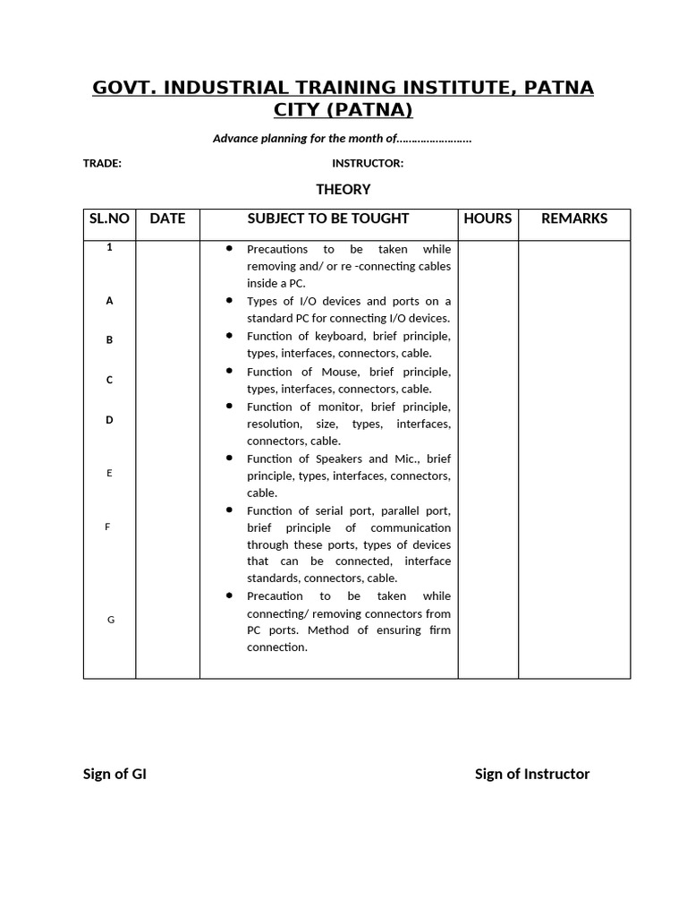 1st Year Advance Plan 14 | PDF