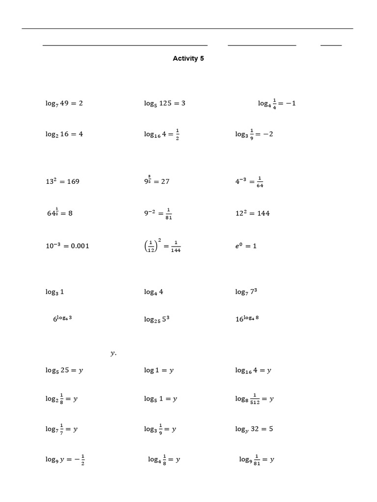 Activity 5 2nd Quarter Intro To Log | PDF