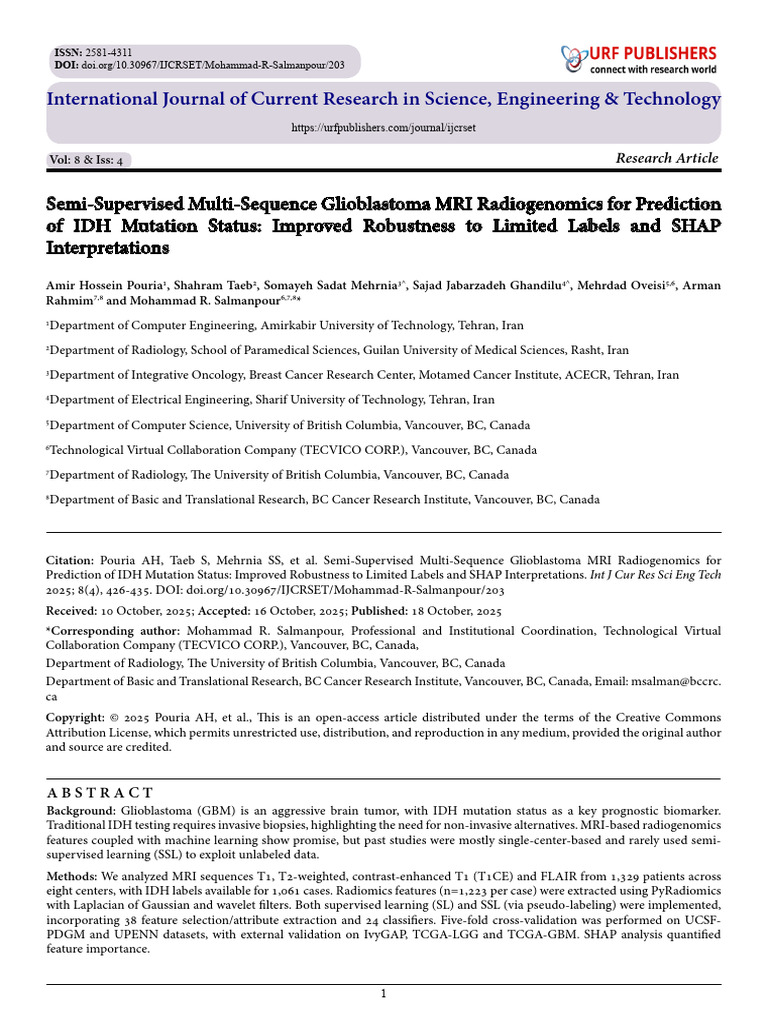 Semi-Supervised Multi-Sequence Glioblastoma MRI Radiogenomics for ...