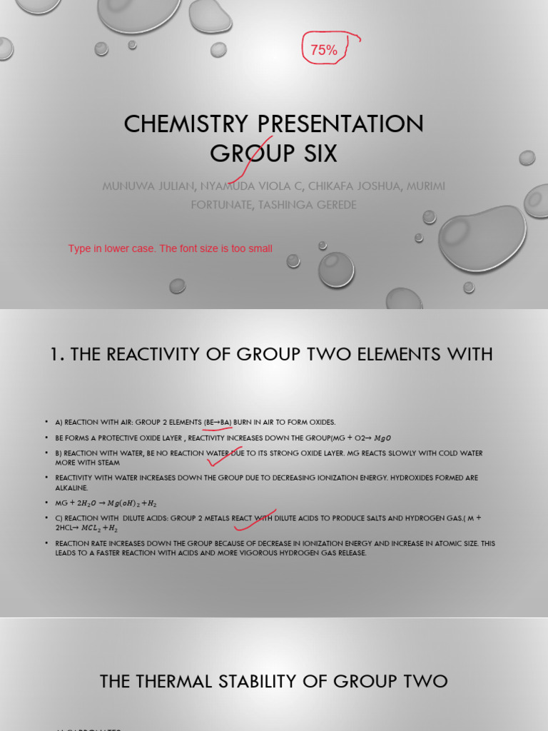 Group 6 Chemistry Presentation - Viola Nyamuda | PDF