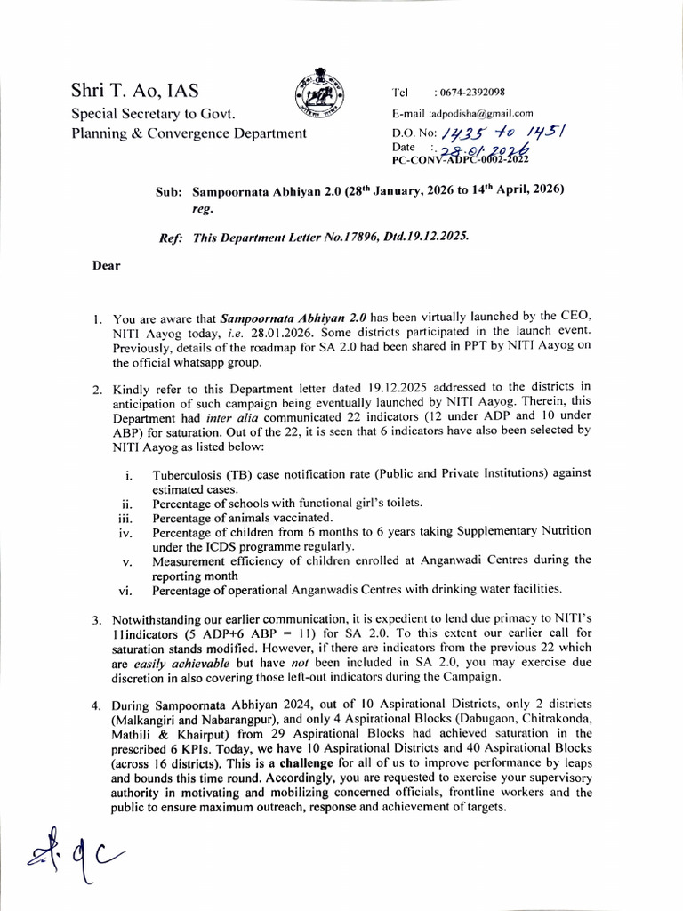 D.O Letter Sampoornata Abhiyan 2.0 | PDF