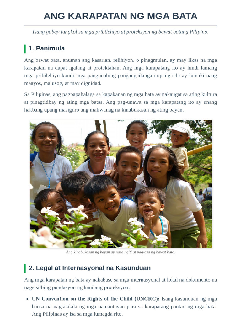 Visualisasyon NG Dokumento Sa Karapatan NG Mga Bata | PDF
