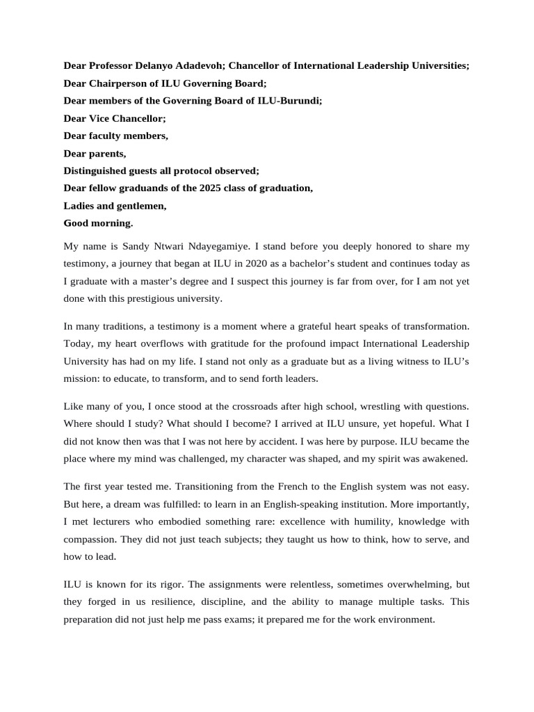 Student Testimony 2025 | PDF