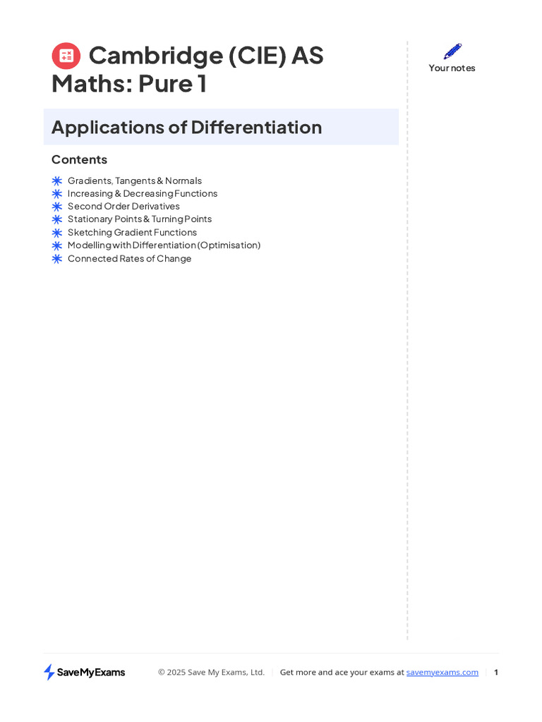 Applications of Differentiation | PDF | Derivative | Gradient