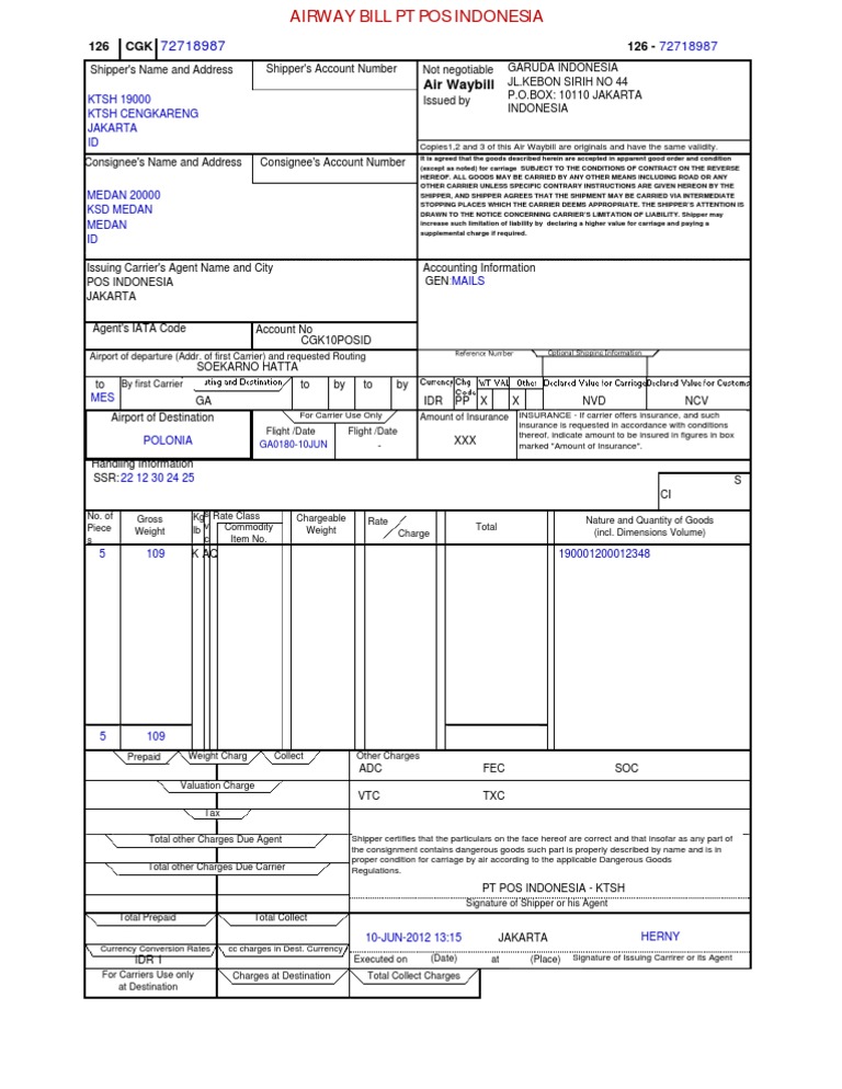 AirwayBill Manual | PDF | Transport | Business